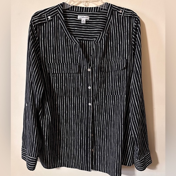 croft & barrow | Tops | Croft Barrow Womens Black Striped Top Xl | Poshmark